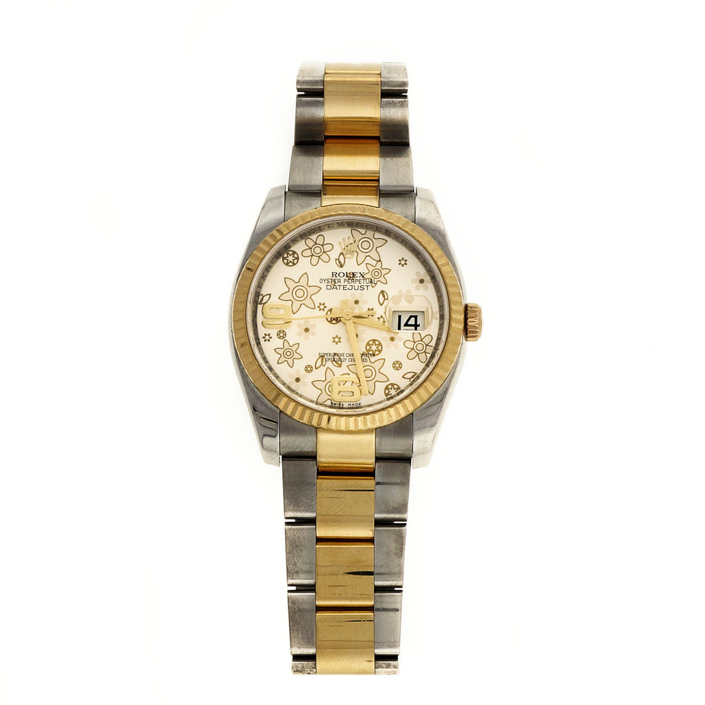 Rolex New Style 116233 18k Steel Watch Flower Dial Solid Lugs – Luxify ...