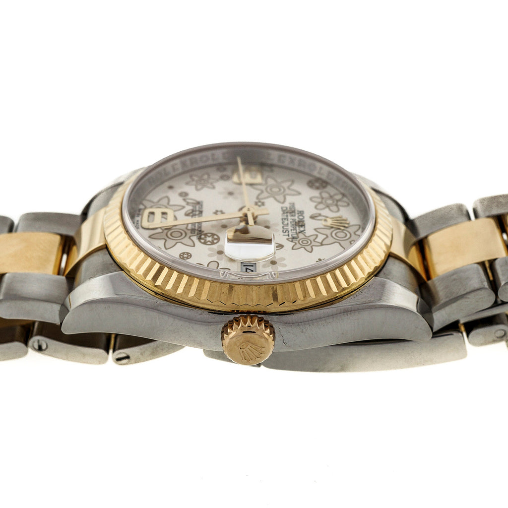 Rolex New Style 116233 18k Steel Watch Flower Dial Solid Lugs – Luxify ...