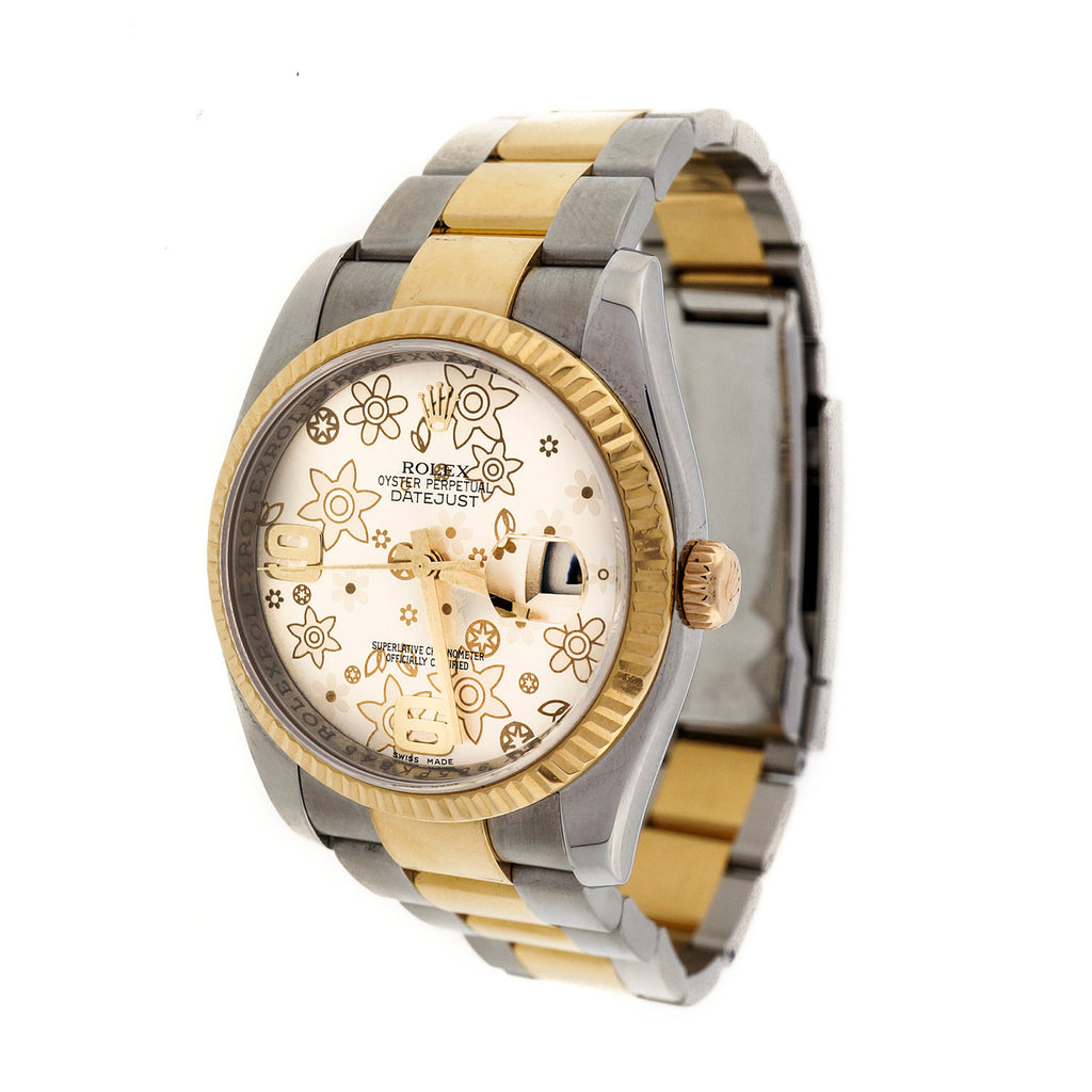 Rolex New Style 116233 18k Steel Watch Flower Dial Solid Lugs – Luxify ...