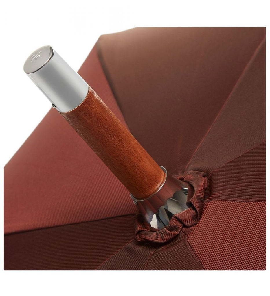 Loro Piana One-Piece Malacca Wood Umbrella with Brown Maroon Canopy ...